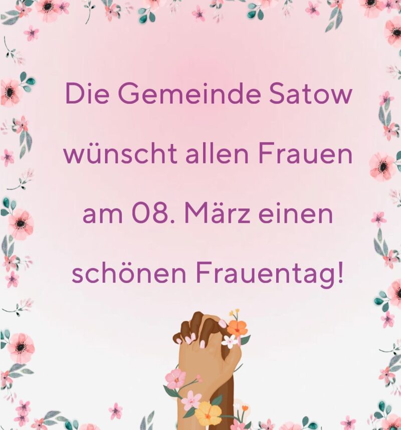 Herzliche Grüße zum Frauentag - Gemeinde Satow